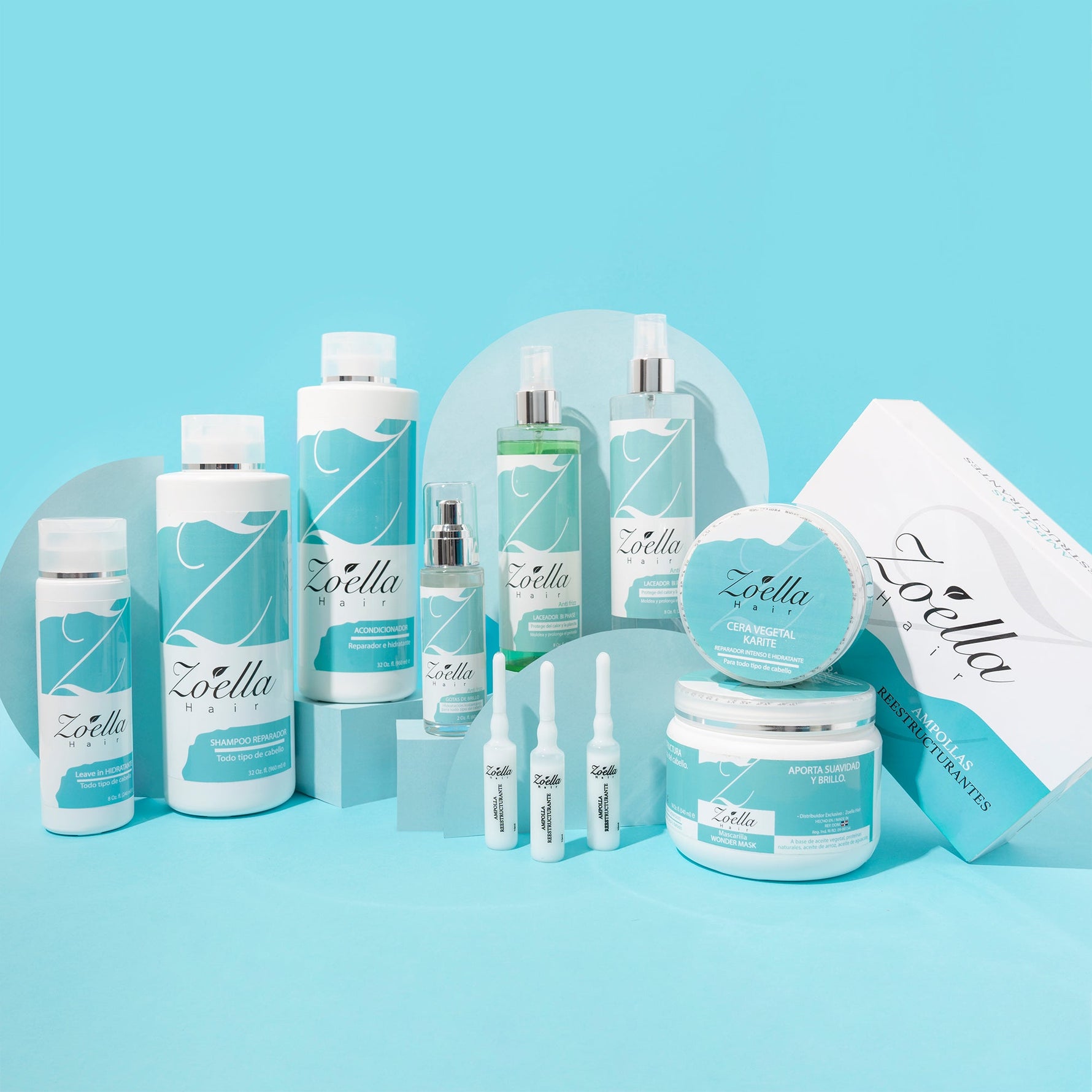 Línea Azul: Reparadora, Hidratante y Antifrizz – ZOELLA HAIRCARE